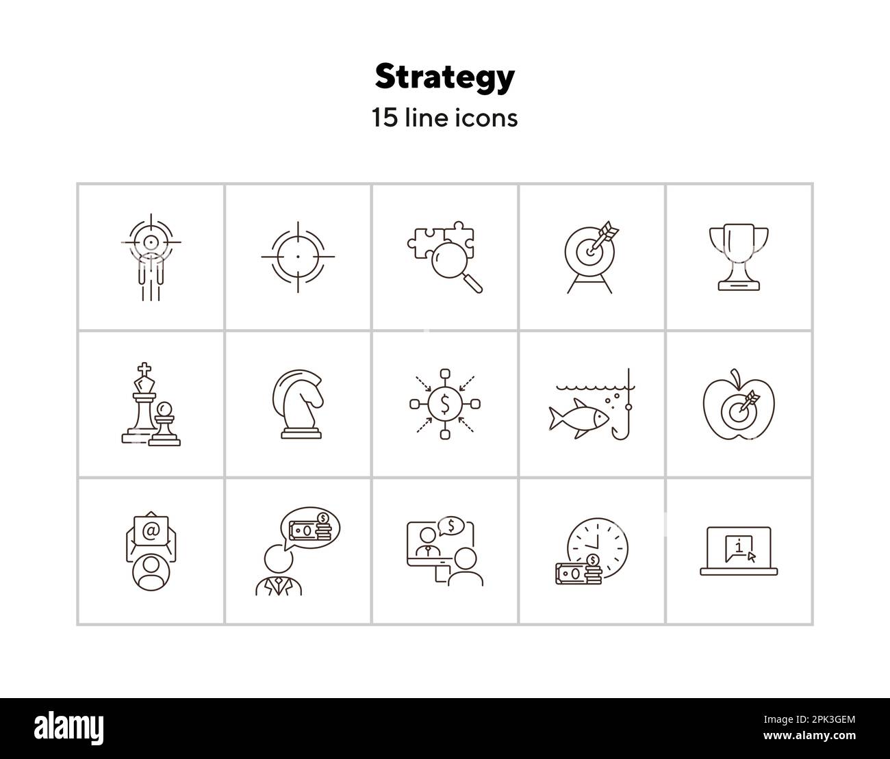 Strategy icon set Stock Vector Image & Art - Alamy