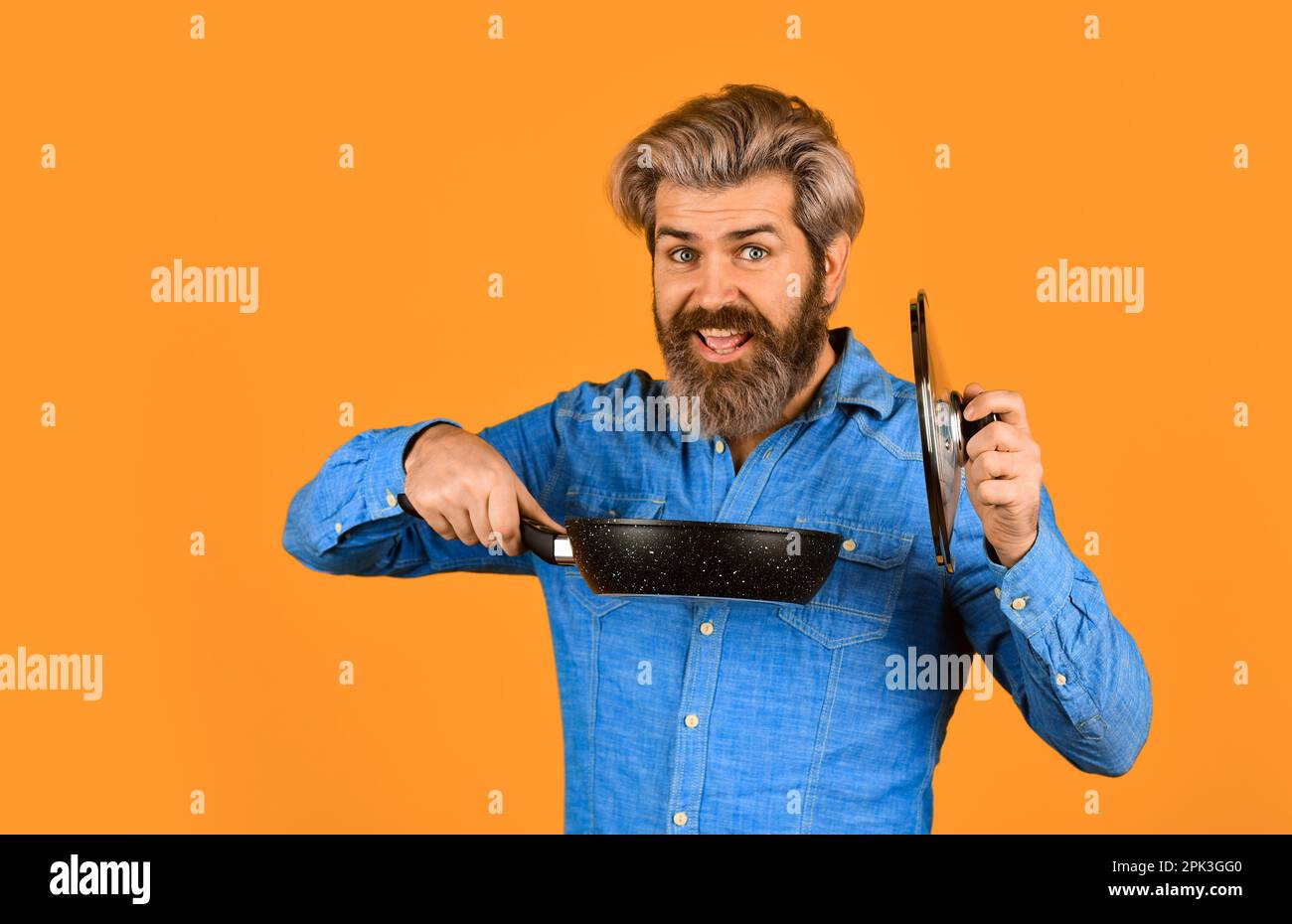Cooking healthy food. Enameled cast iron cooking vessels. Saucepan ...