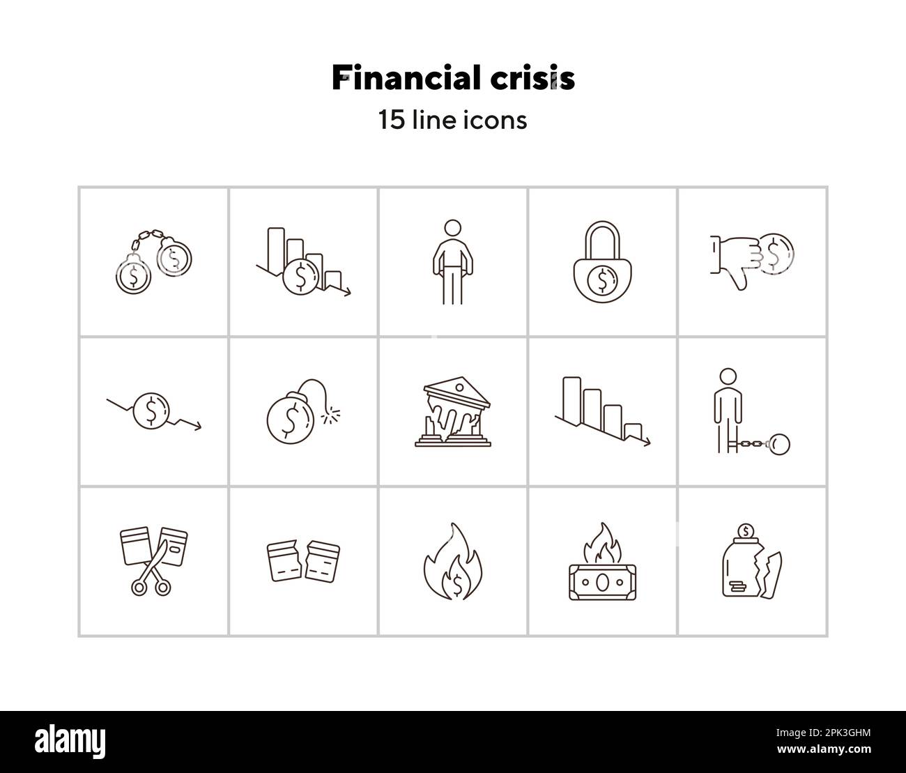Financial crisis icons Stock Vector Image & Art - Alamy