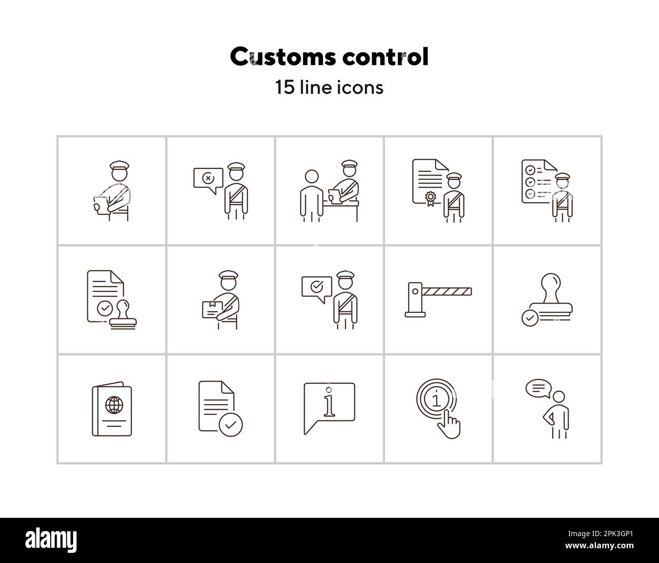 Customs control icons Stock Vector Image & Art - Alamy