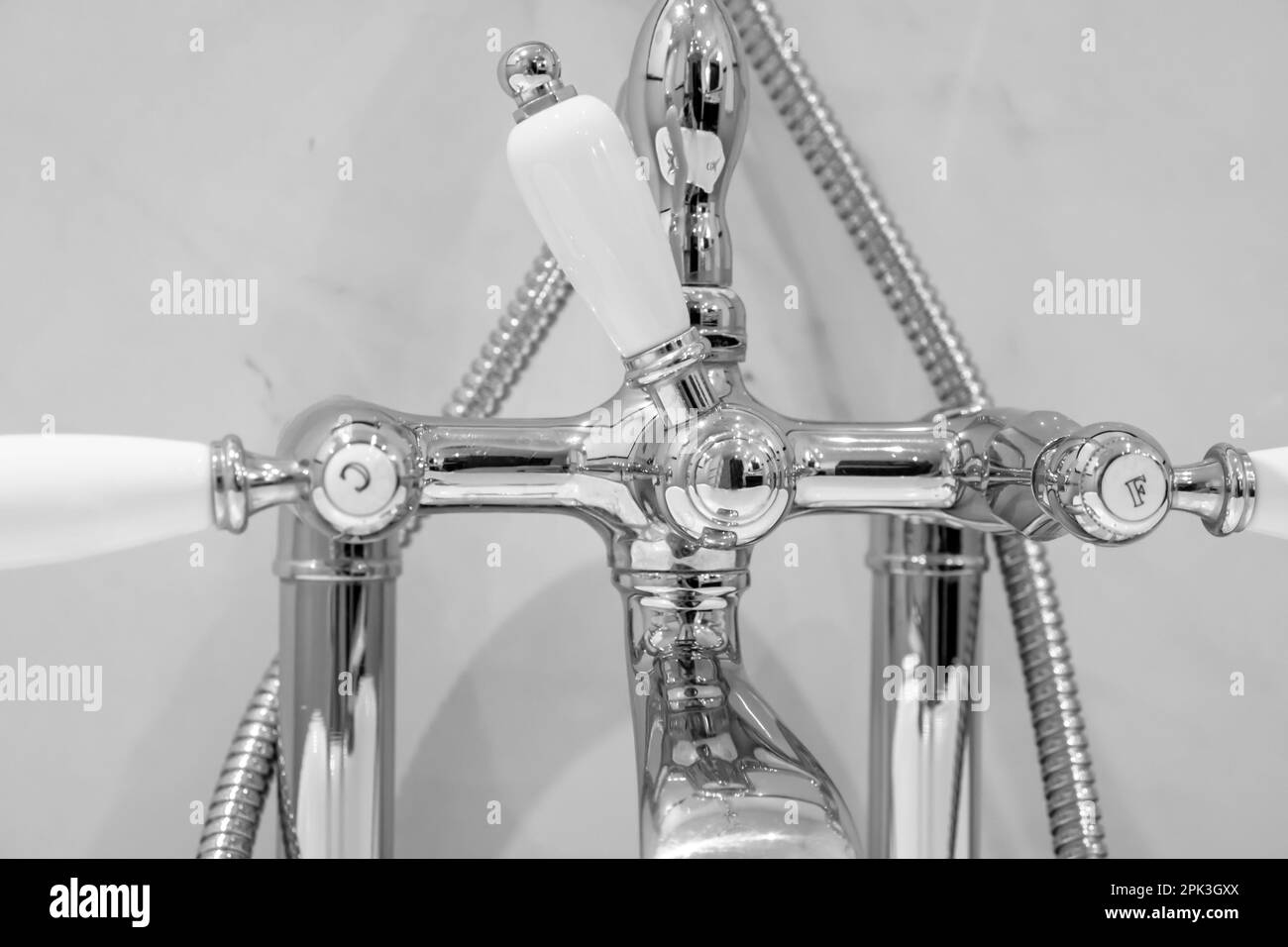 Retro Style Shower Faucet in France Stock Photo - Alamy