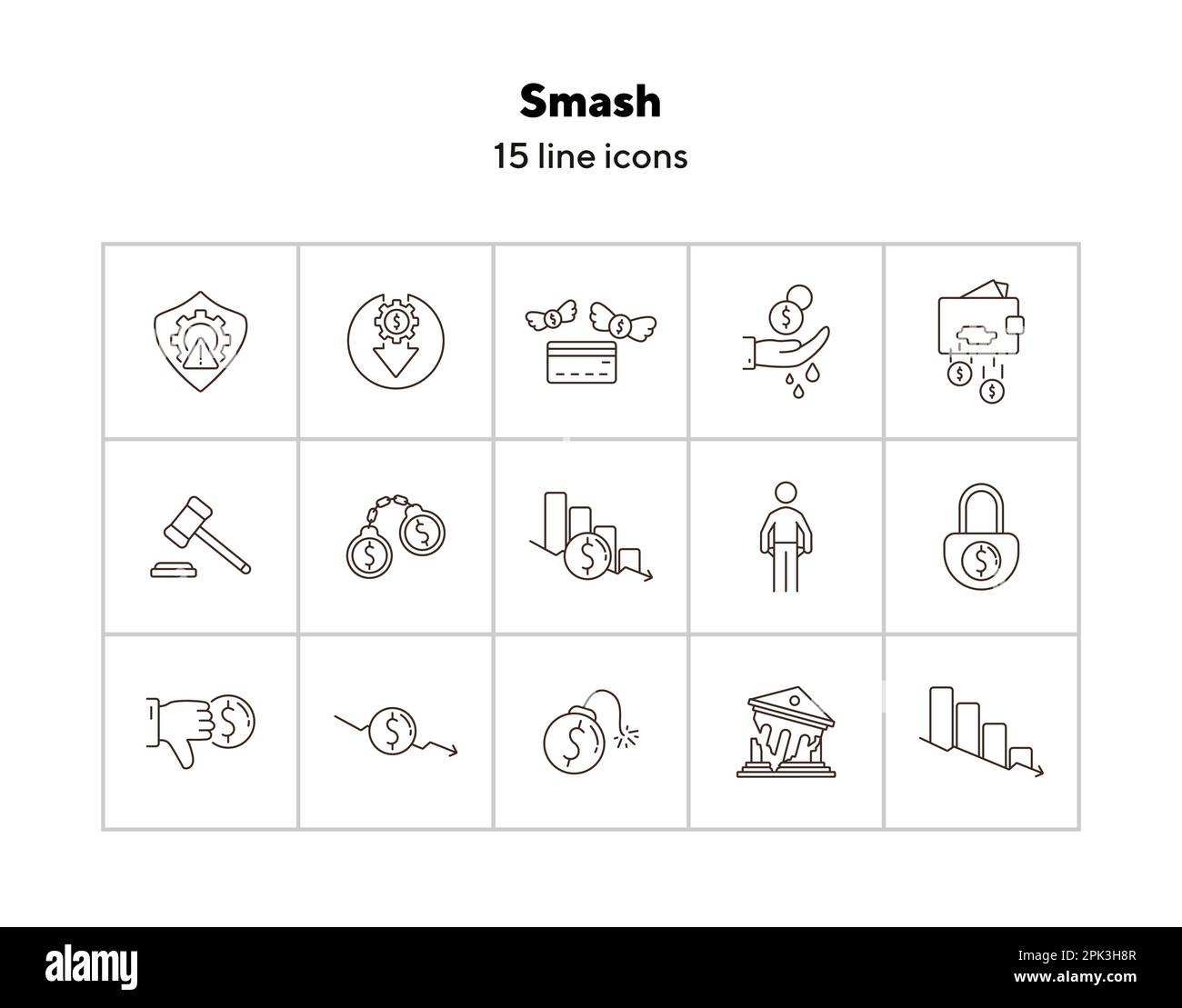Smash line icon set Stock Vector Image & Art - Alamy