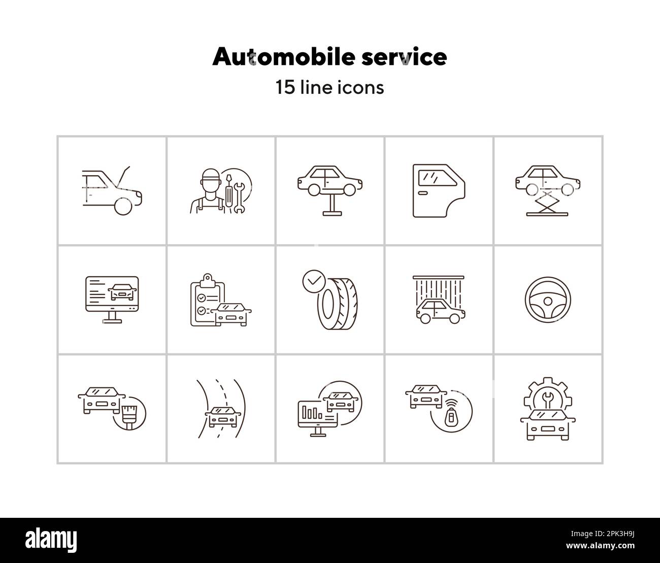 Workshop line icons collection Cut Out Stock Images & Pictures - Alamy