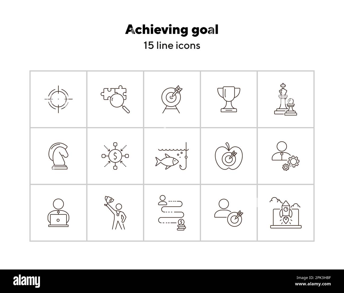 Achieving goal icon set Stock Vector Image & Art - Alamy