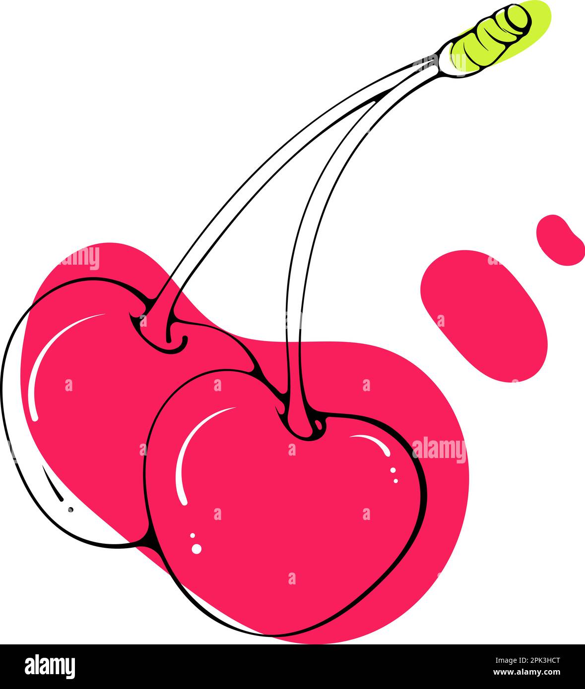 Two cherries outline abstract spots Stock Vector Image & Art - Alamy
