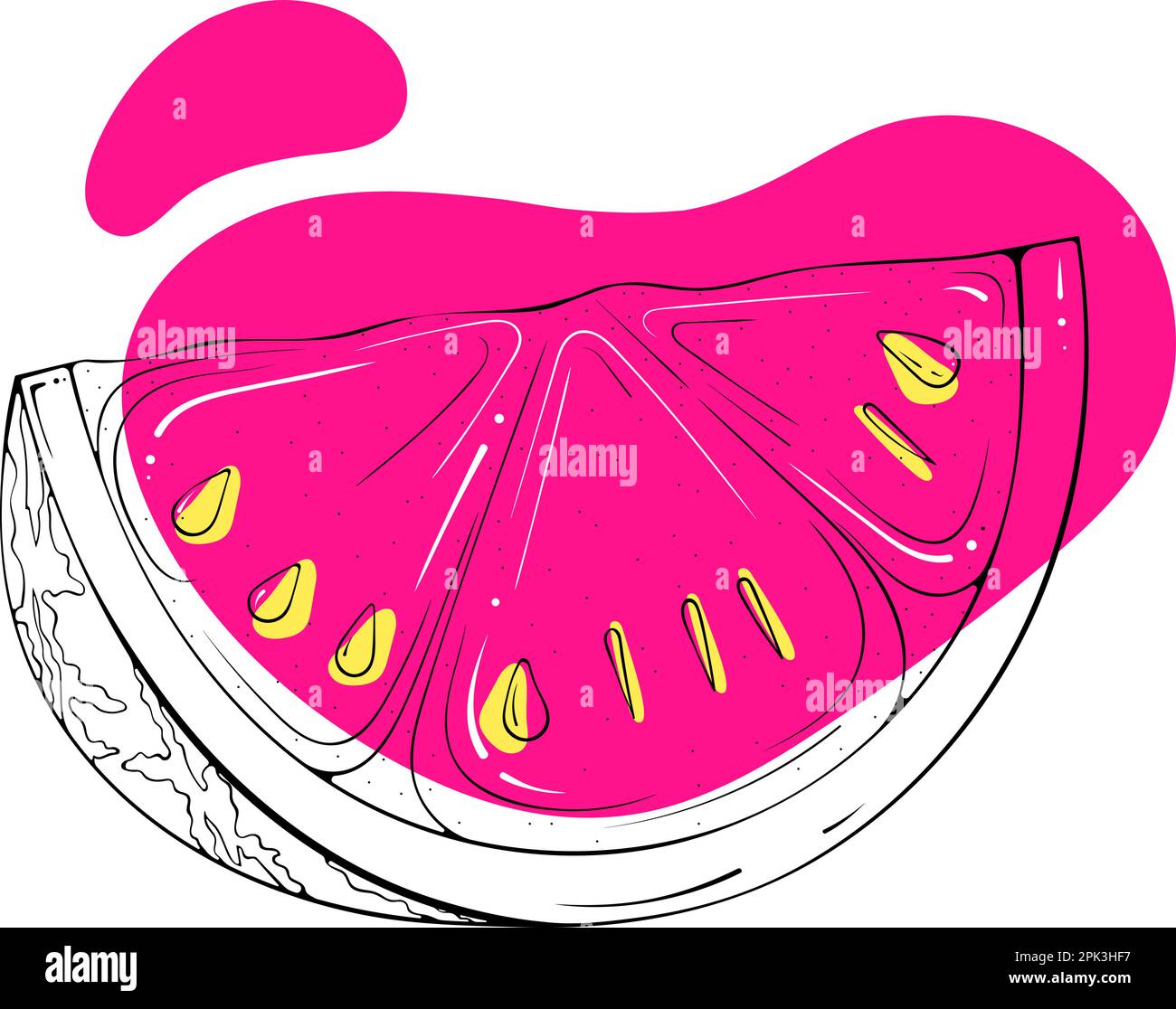 Piece of watermelon outline abstract spots Stock Vector Image & Art - Alamy