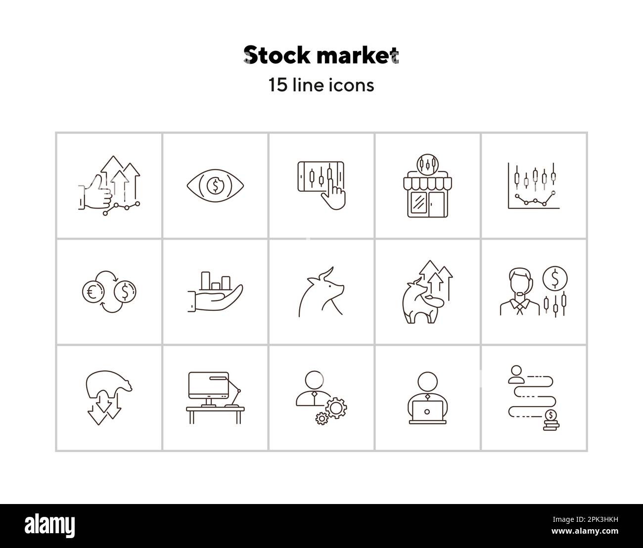 Stock market line icon set Stock Vector Image & Art - Alamy