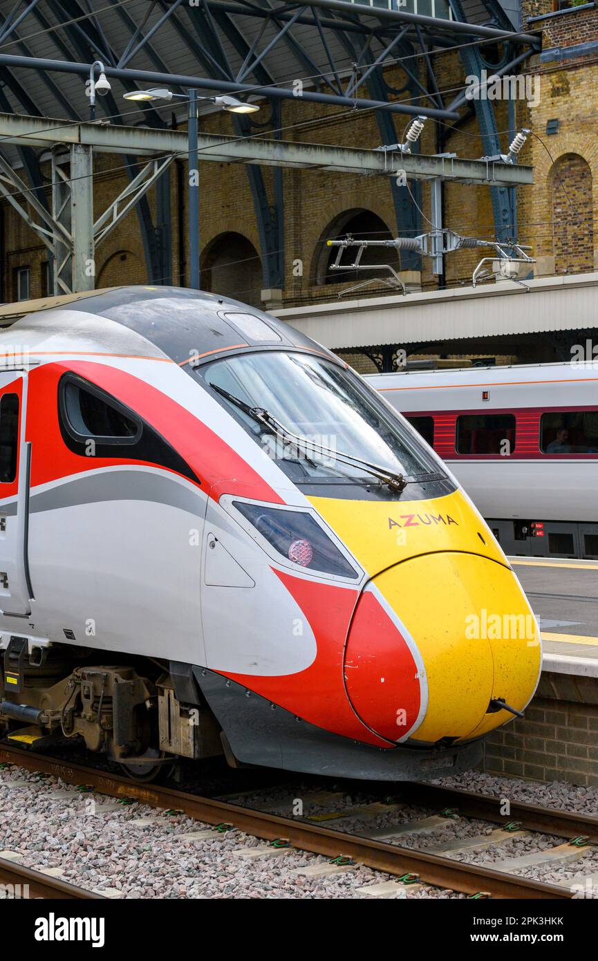 Driver's cab of a LNER Azuma high speed train on the East Coast Main Line, England, UK Stock ...