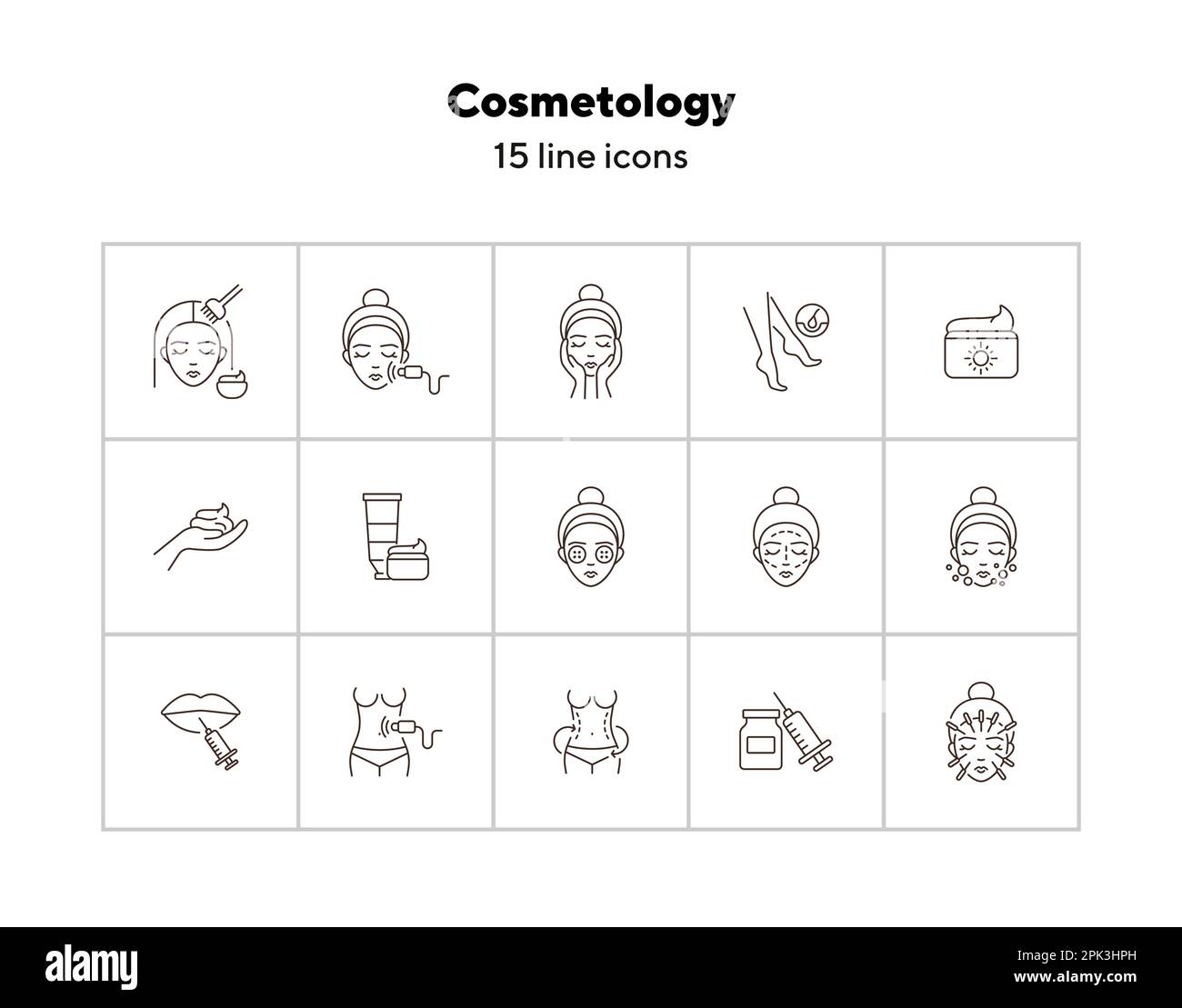 Cosmetology line icon set Stock Vector Image & Art - Alamy