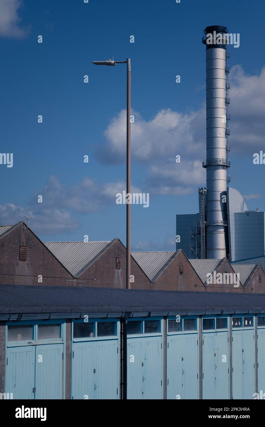 Shoreham lock-ups and lamp post Stock Photo - Alamy