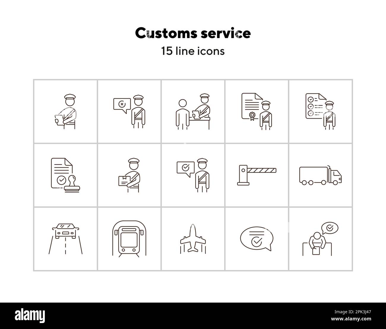 Customs service icons Stock Vector Image & Art - Alamy