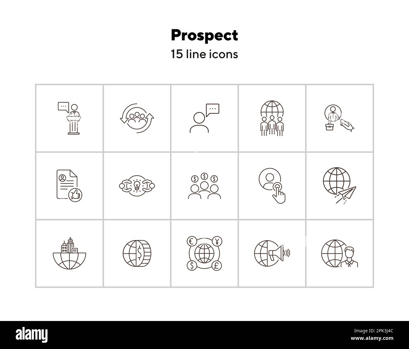 Prospect line icon set Stock Vector Image & Art - Alamy