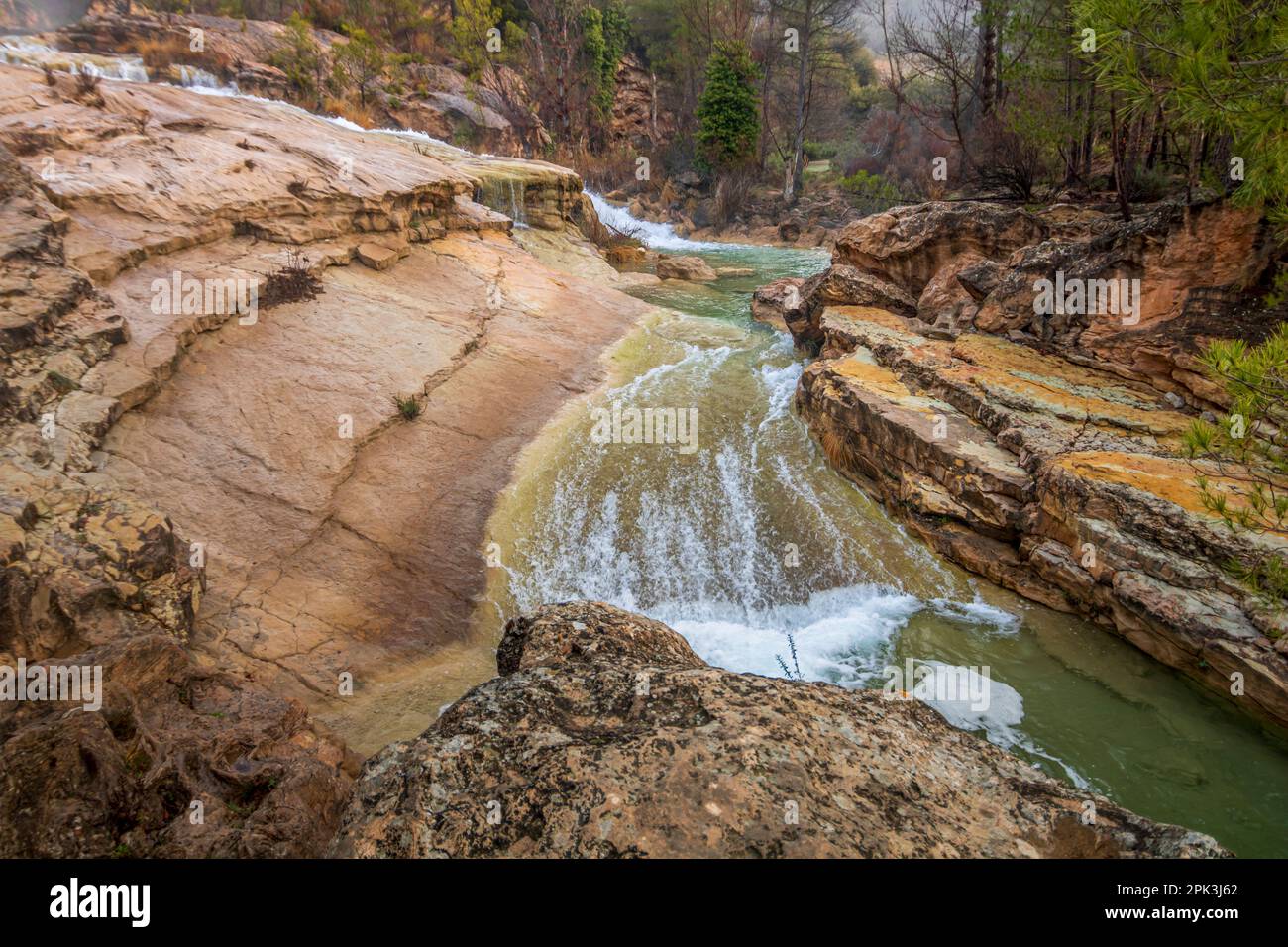 Scenic forest landscape with the Cabriel River between Cuenca and ...