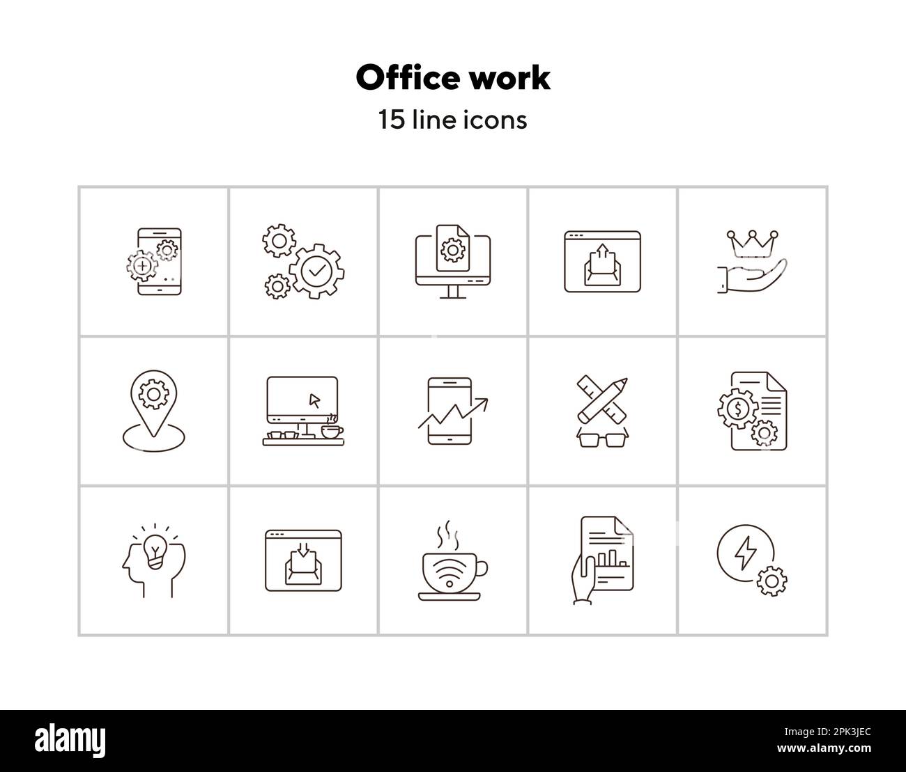 Office work icons Stock Vector Image & Art - Alamy