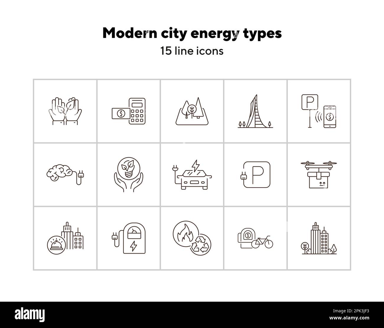Modern city energy types icons Stock Vector Image & Art - Alamy