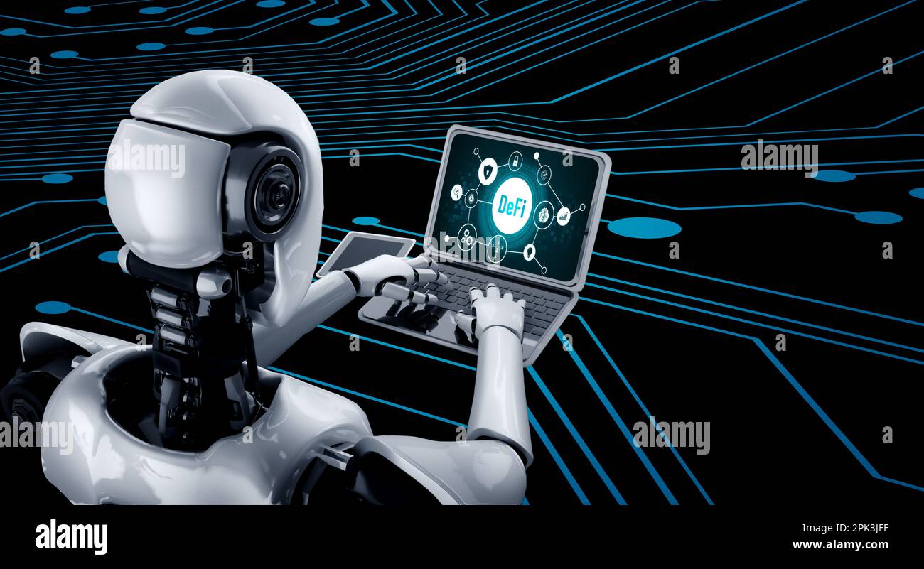 AI cyborg using modish computer software with artificial intelligence ...