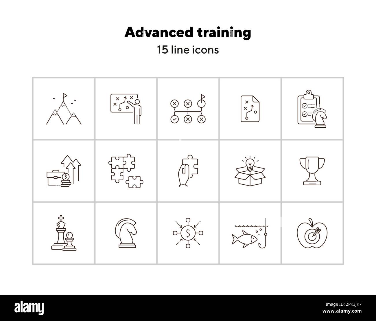 Advanced training icon set Stock Vector Image & Art - Alamy