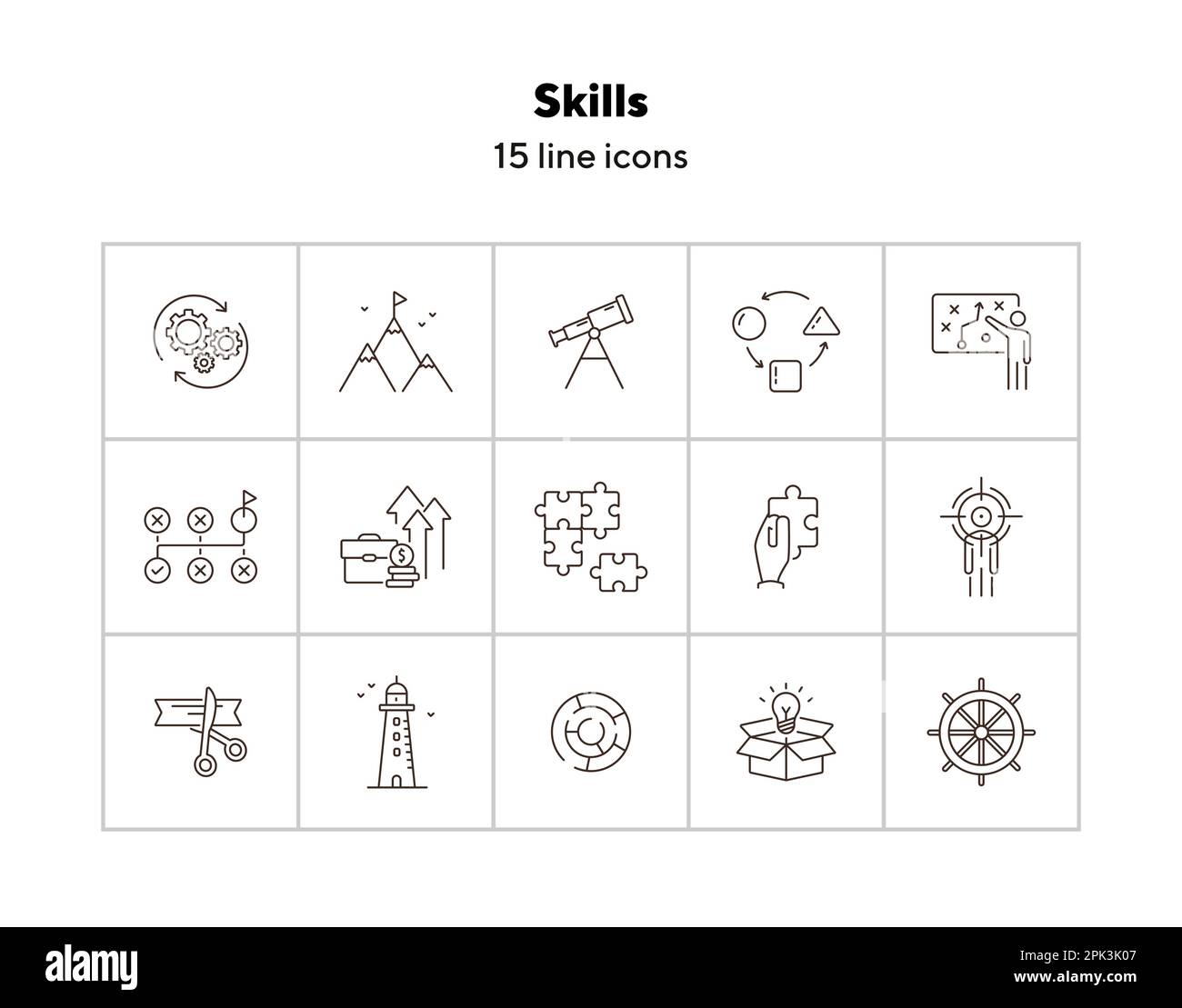 Skills icon set Stock Vector Image & Art - Alamy