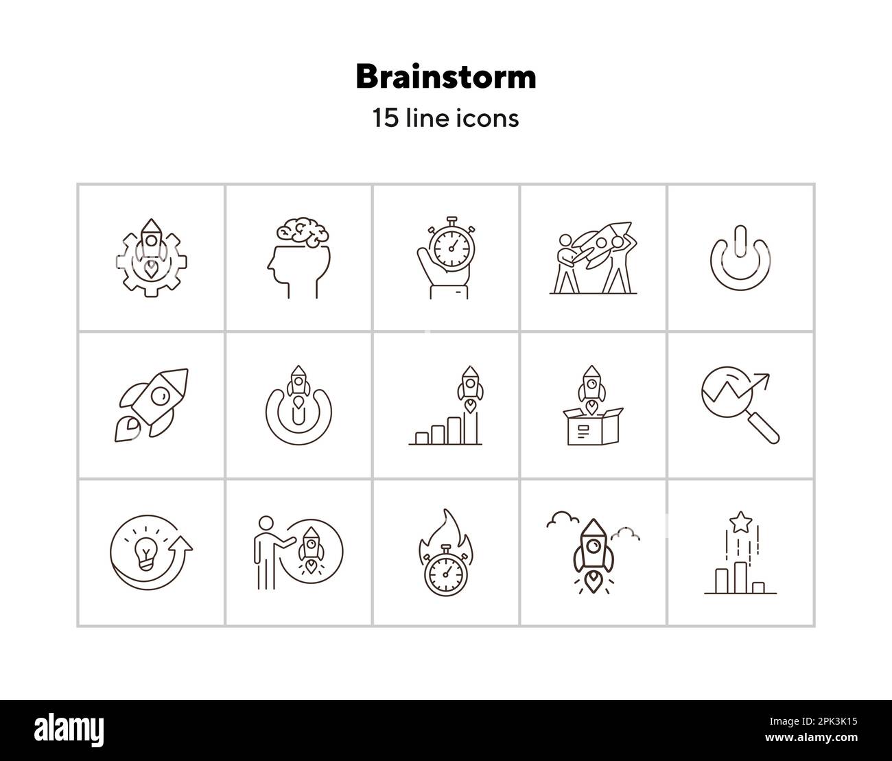 Brainstorm icons. Set of line icons Stock Vector Image & Art - Alamy