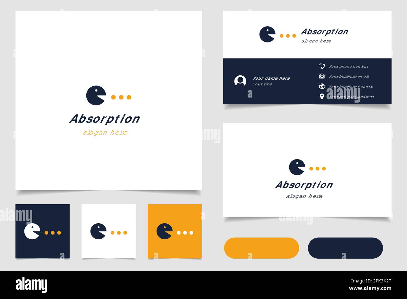 Absorption of art logo design with editable slogan. Branding book and ...