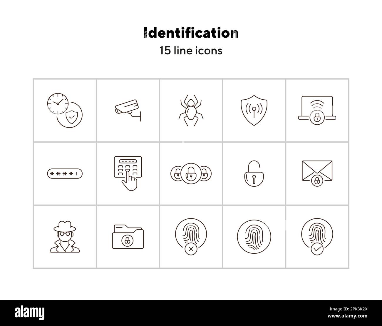 Identification line icons Stock Vector Image & Art - Alamy