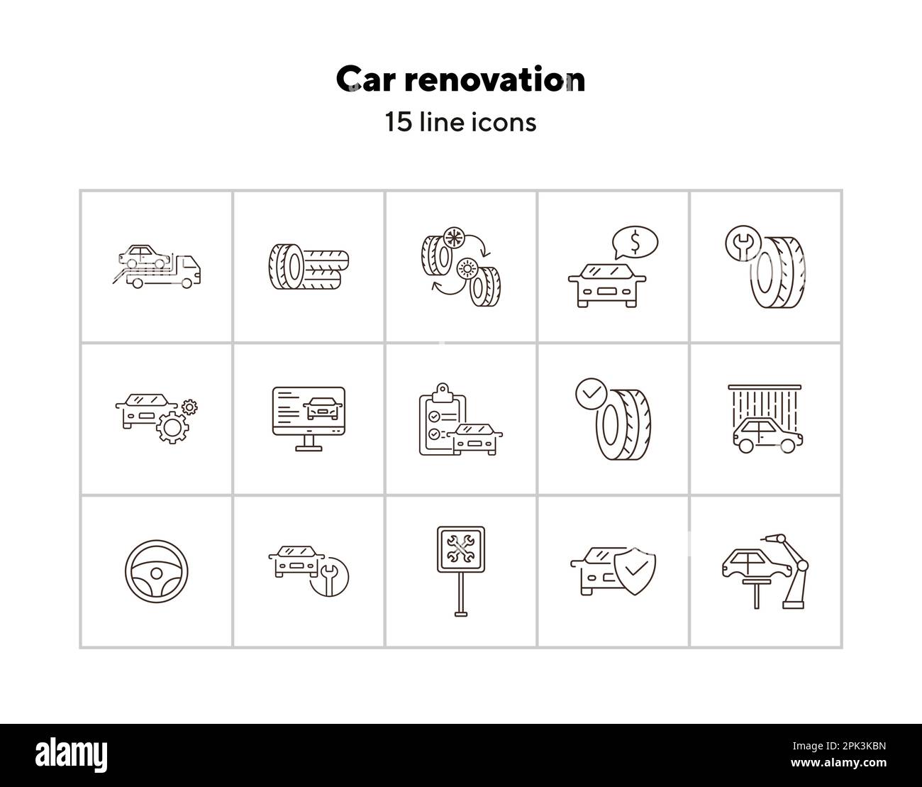 Car renovation icons Stock Vector Image & Art - Alamy