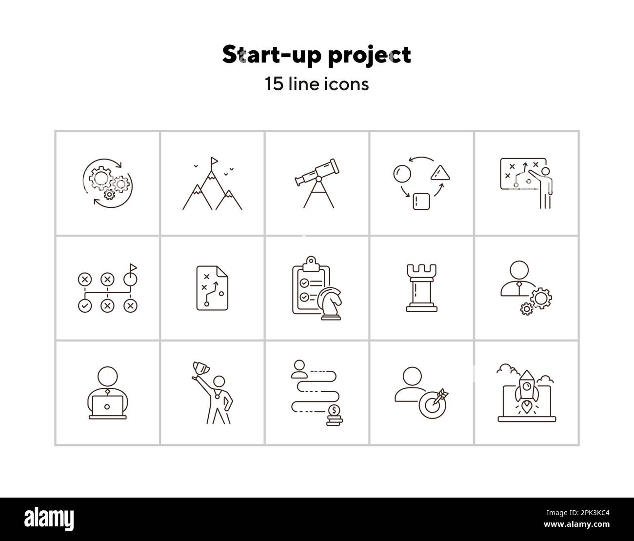 Start-up project icon set Stock Vector Image & Art - Alamy