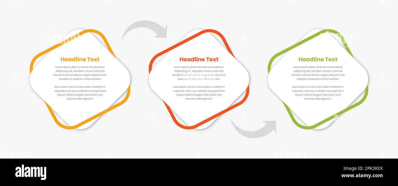 Minimal steps infographic text presentation template with intertwine ...