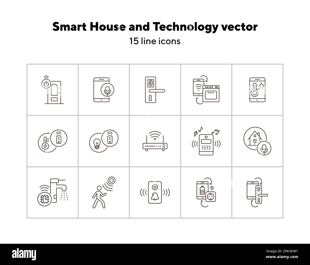 Smart house icon monochrome Cut Out Stock Images & Pictures - Alamy