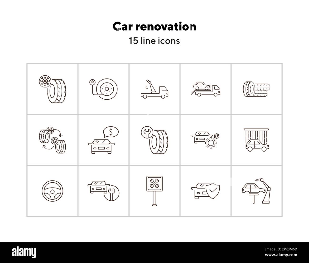 Car renovation line icons Stock Vector Image & Art - Alamy