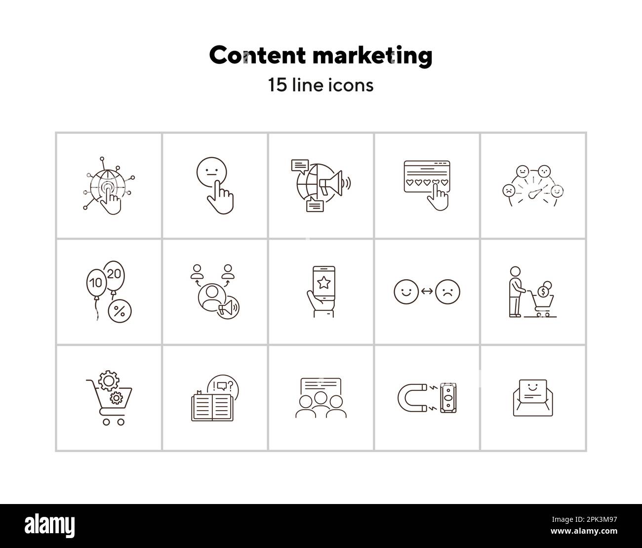 Content marketing icons Stock Vector Image & Art - Alamy