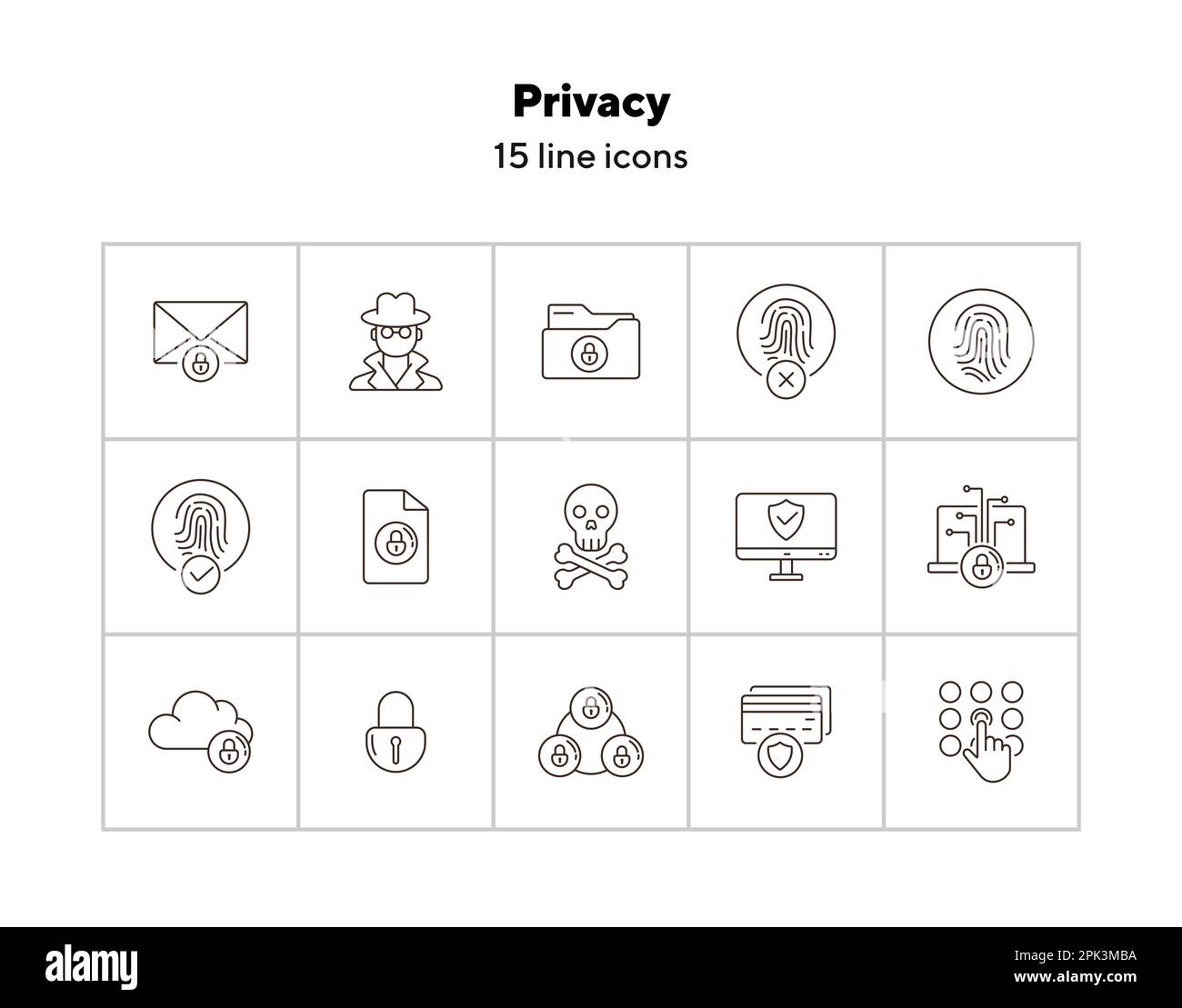 Data privacy linear icons Cut Out Stock Images & Pictures - Alamy
