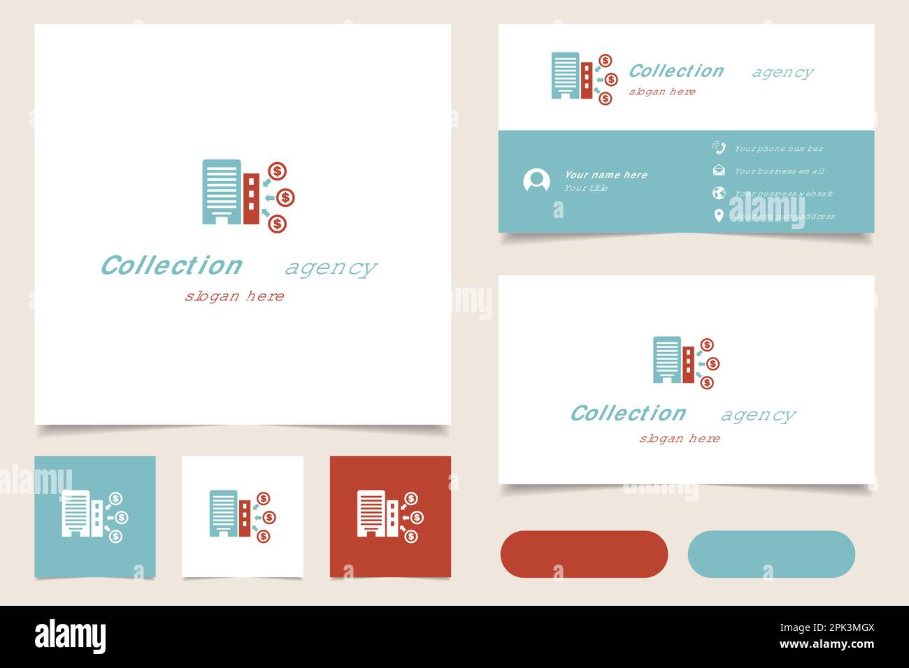 Collection agency logo design with editable slogan. Branding book and ...