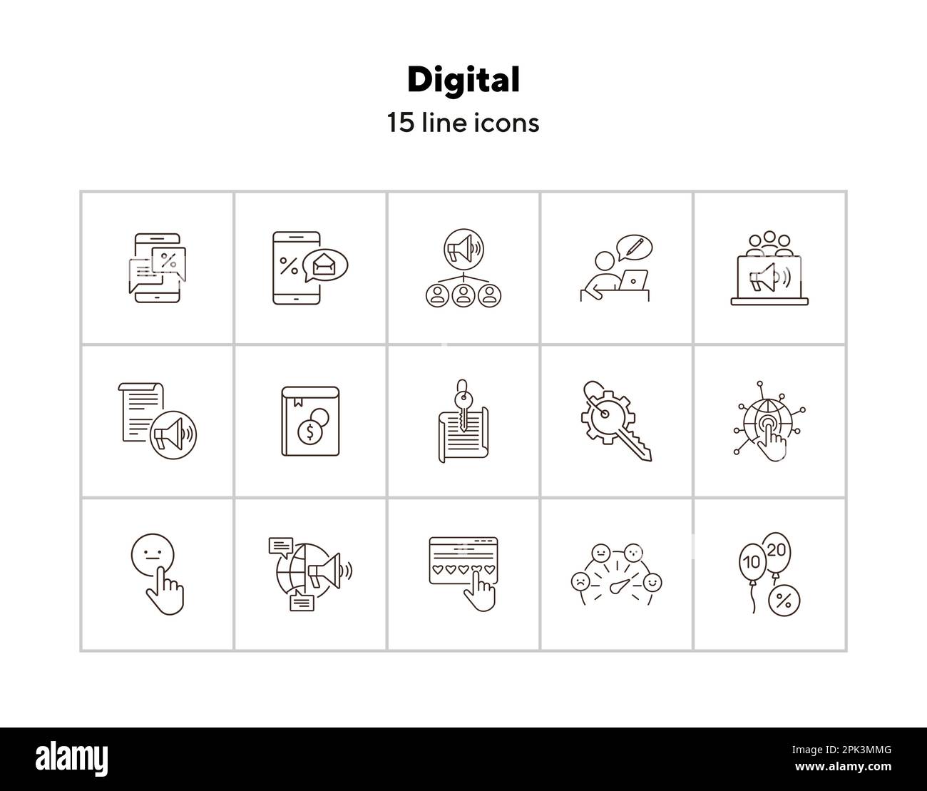 Digital line icons Stock Vector Image & Art - Alamy