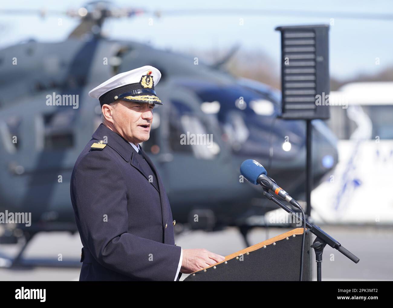 05 April 2023, Schleswig-Holstein, Eckernförde: Vice Adm. Frank Lenski ...