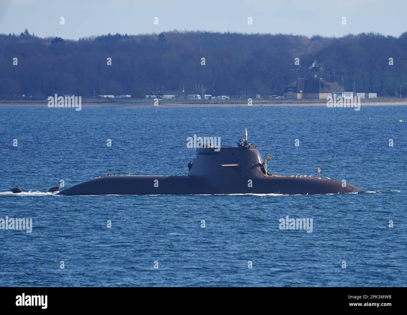 05 April 2023, Schleswig-Holstein, Eckernförde: A Navy Class 212 ...