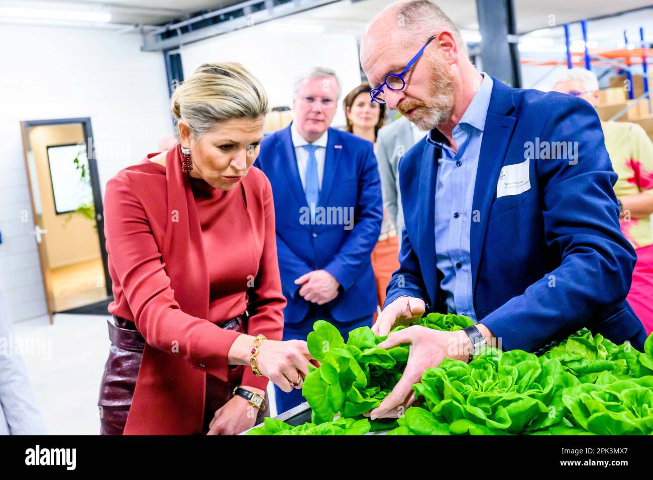 Queen Maxima of the Netherlands at Maan Group in Raalte, on April 05 ...
