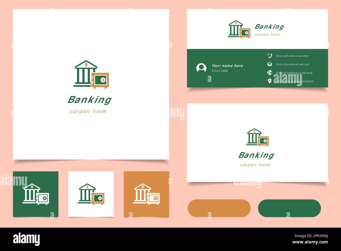 Banking logo design with editable slogan. Branding book and business ...