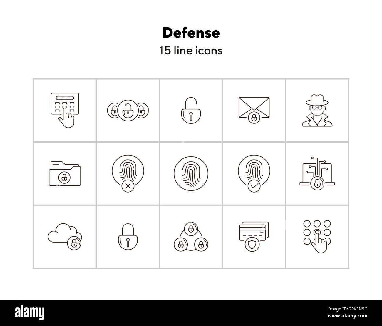 Defense line icons Stock Vector Images - Alamy