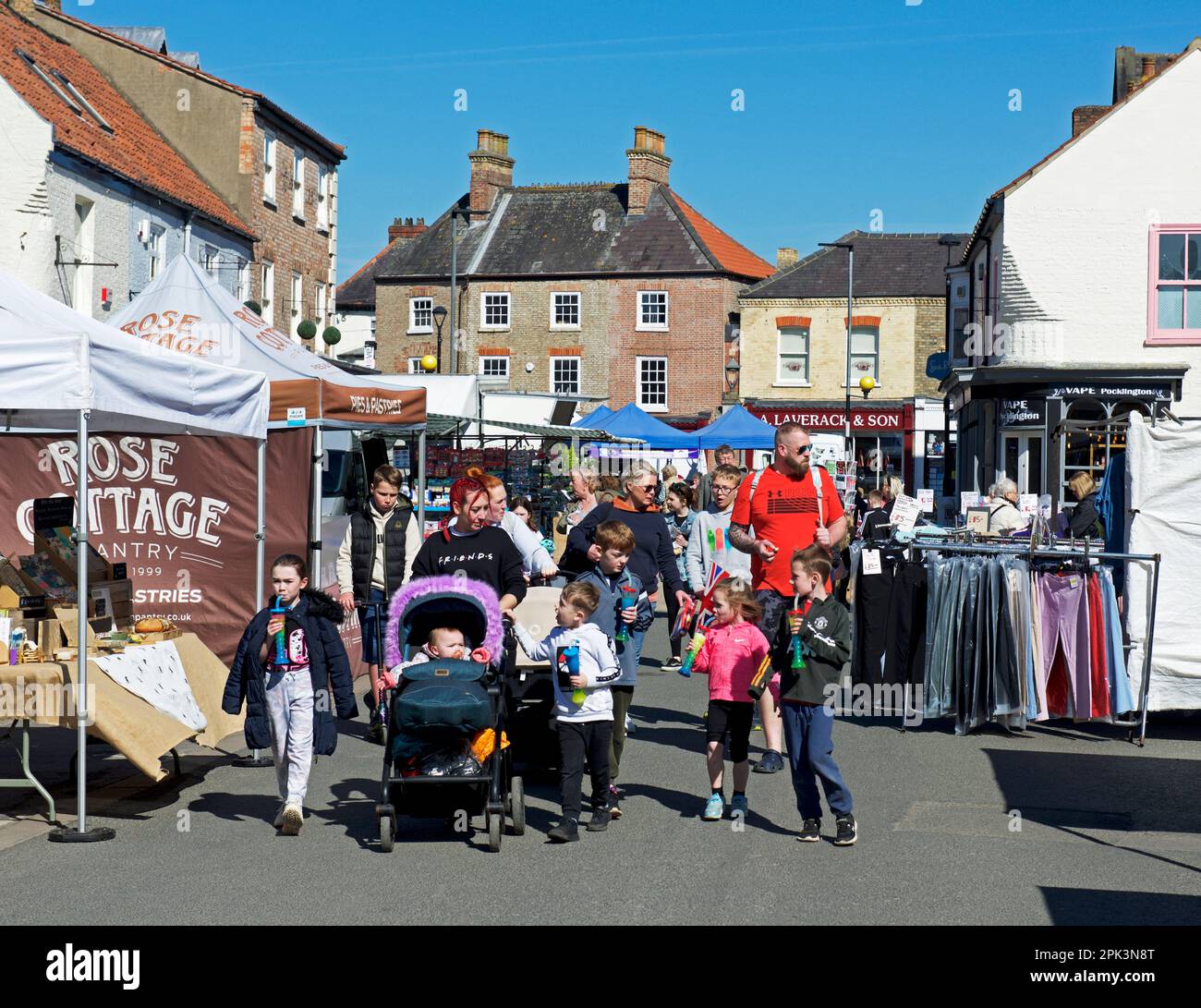 Shoppers on market day in Pickering, East Yorkshire, England UK Stock ...