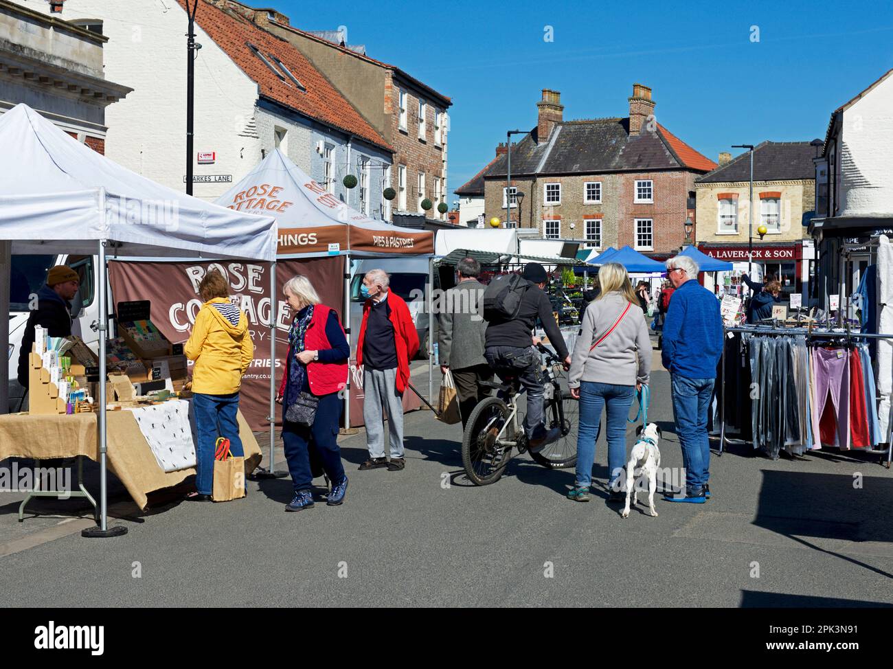 Shoppers on market day in Pickering, East Yorkshire, England UK Stock ...