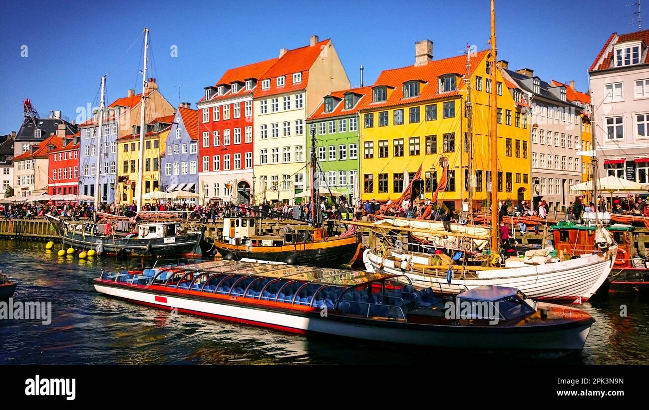 The colorful port of Nyhavn in Copenhagen, Denmark Stock Photo - Alamy