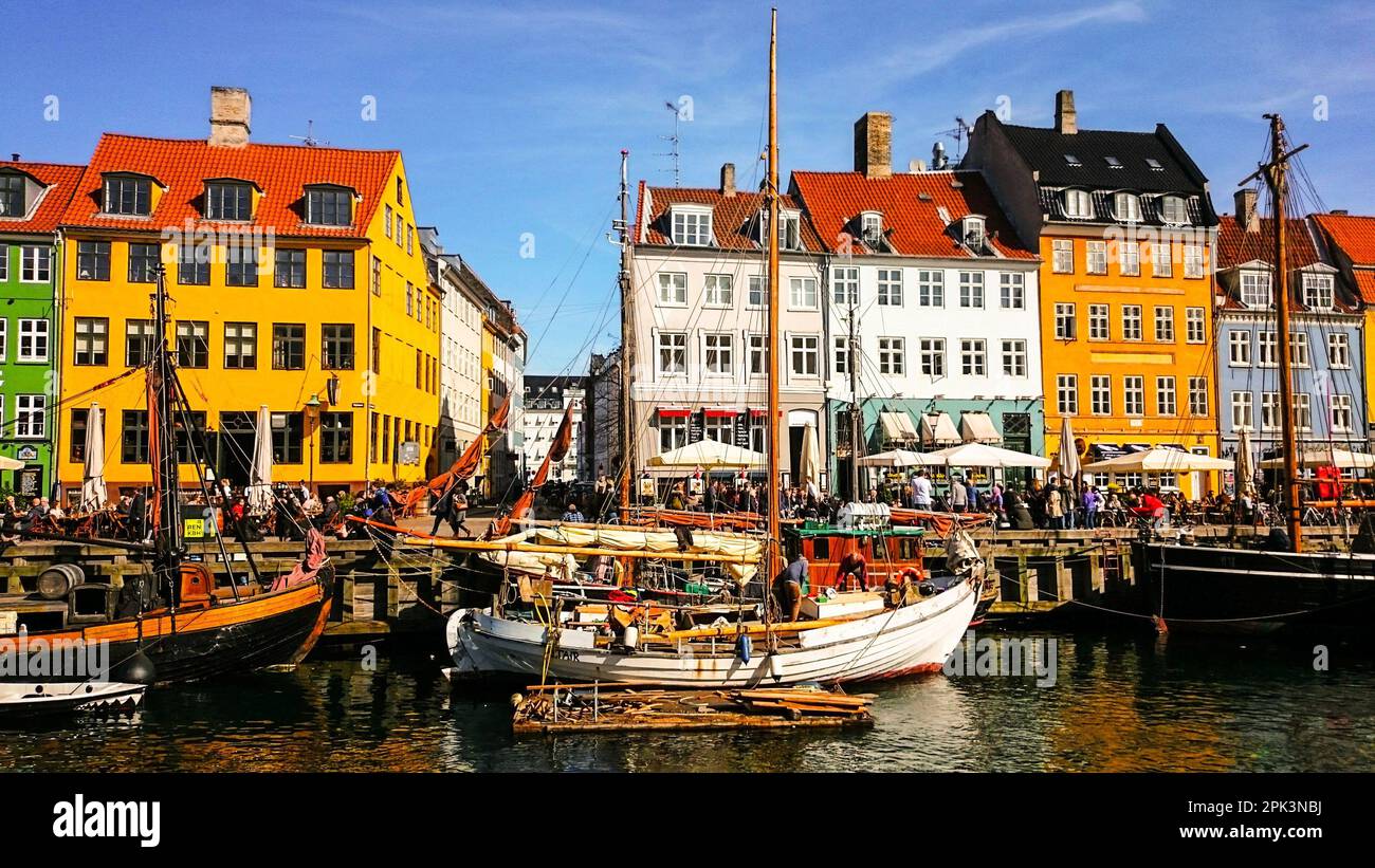 The colorful port of Nyhavn in Copenhagen, Denmark Stock Photo - Alamy