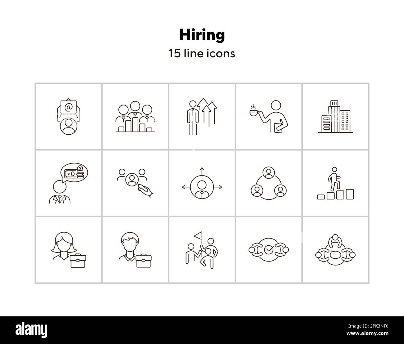 Hiring line icon set Stock Vector Image & Art - Alamy