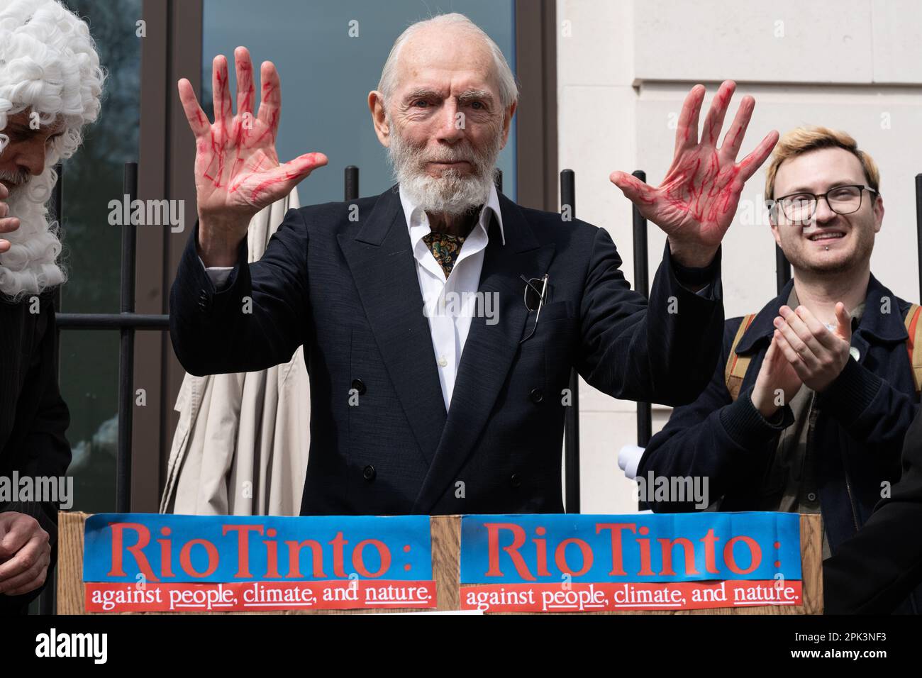 London, UK. 5th April 2023. London Mining Network protest outside the ...