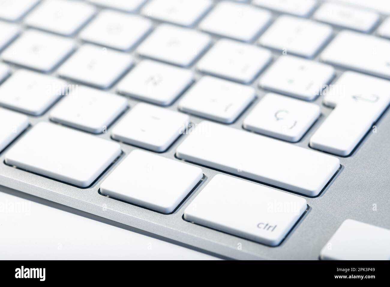 Modern Computer Keyboard background. Aluminium and White keys ...