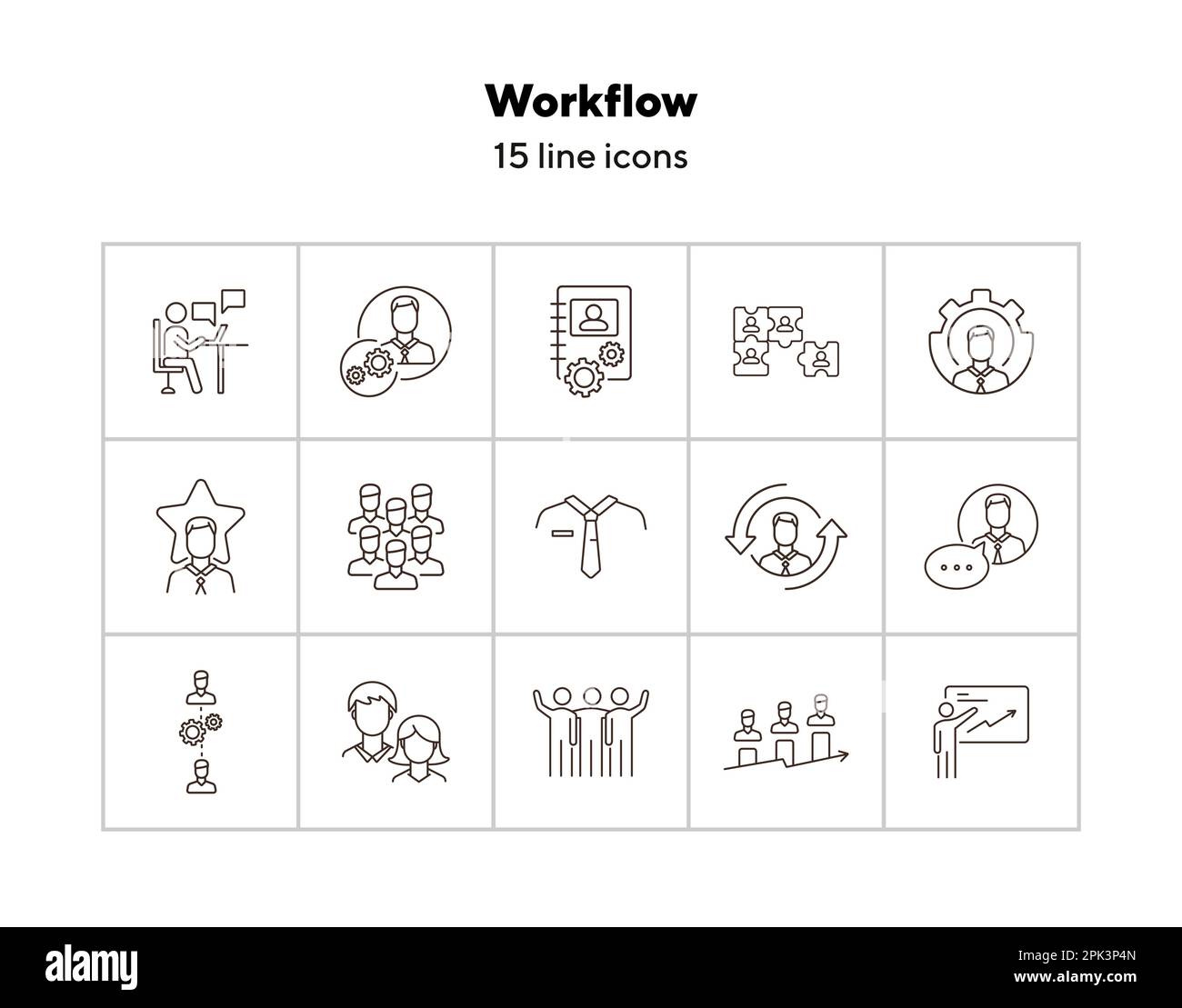 Workflow Line Icons Stock Vector Image And Art Alamy