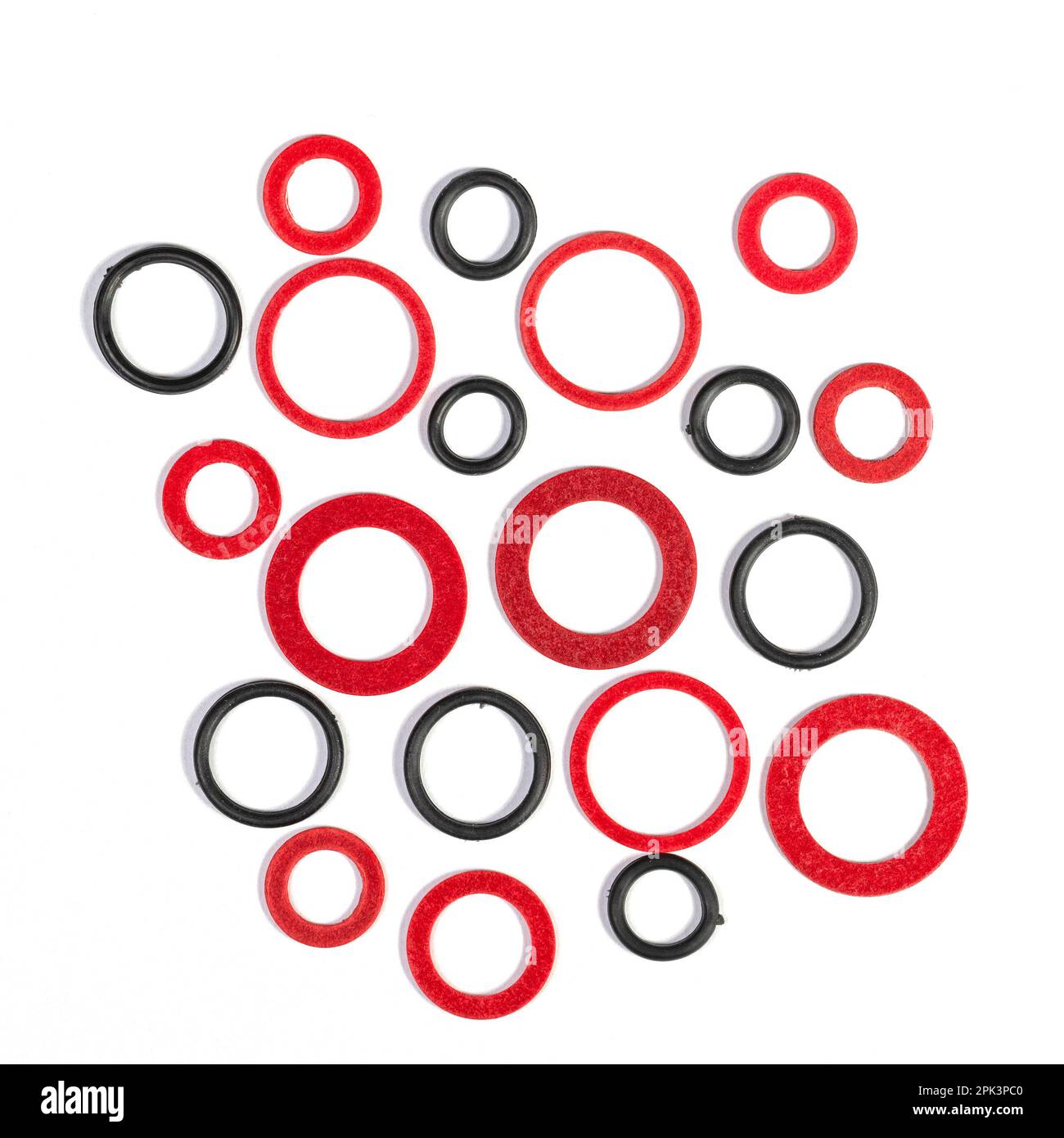 Various sealing rings against a white background Stock Photo - Alamy
