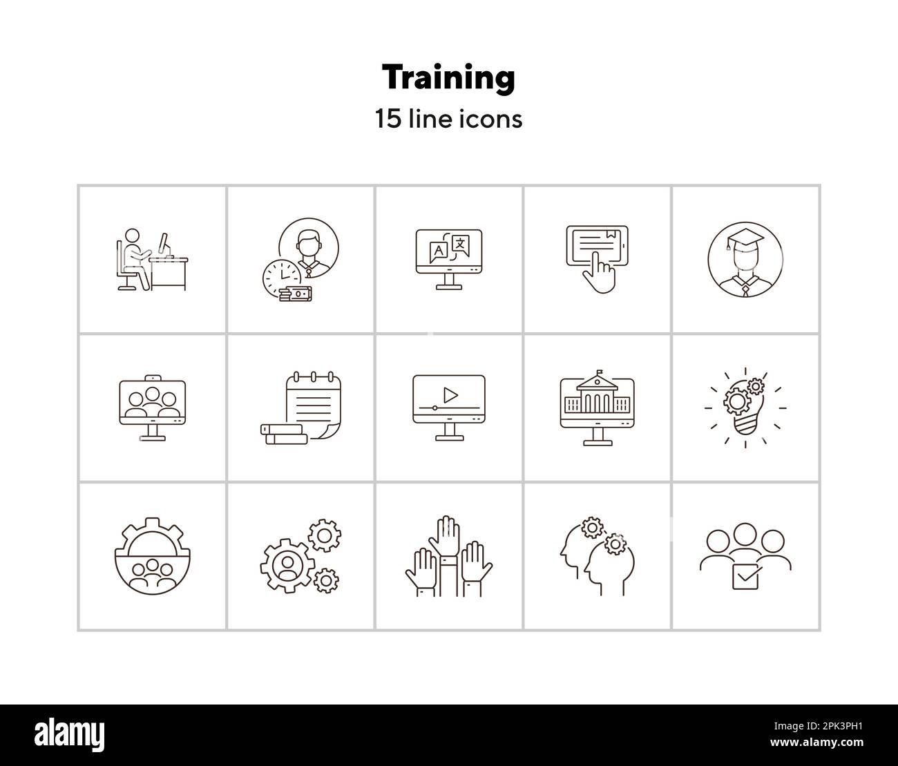 Training line icon set Stock Vector Image & Art - Alamy