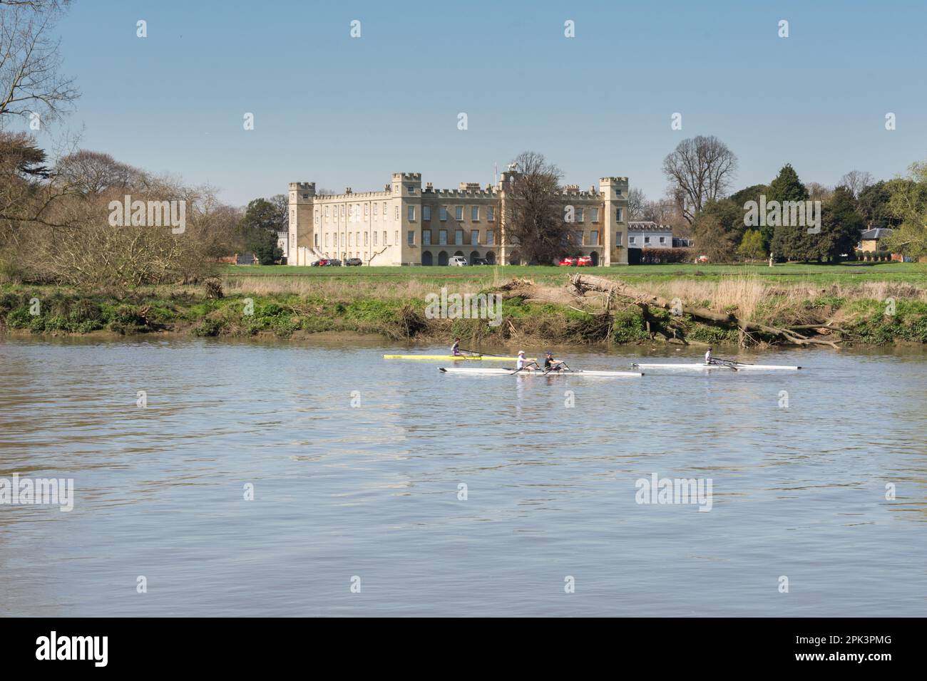 Syon House and Gardens as seen from the River Thames, Isleworth ...